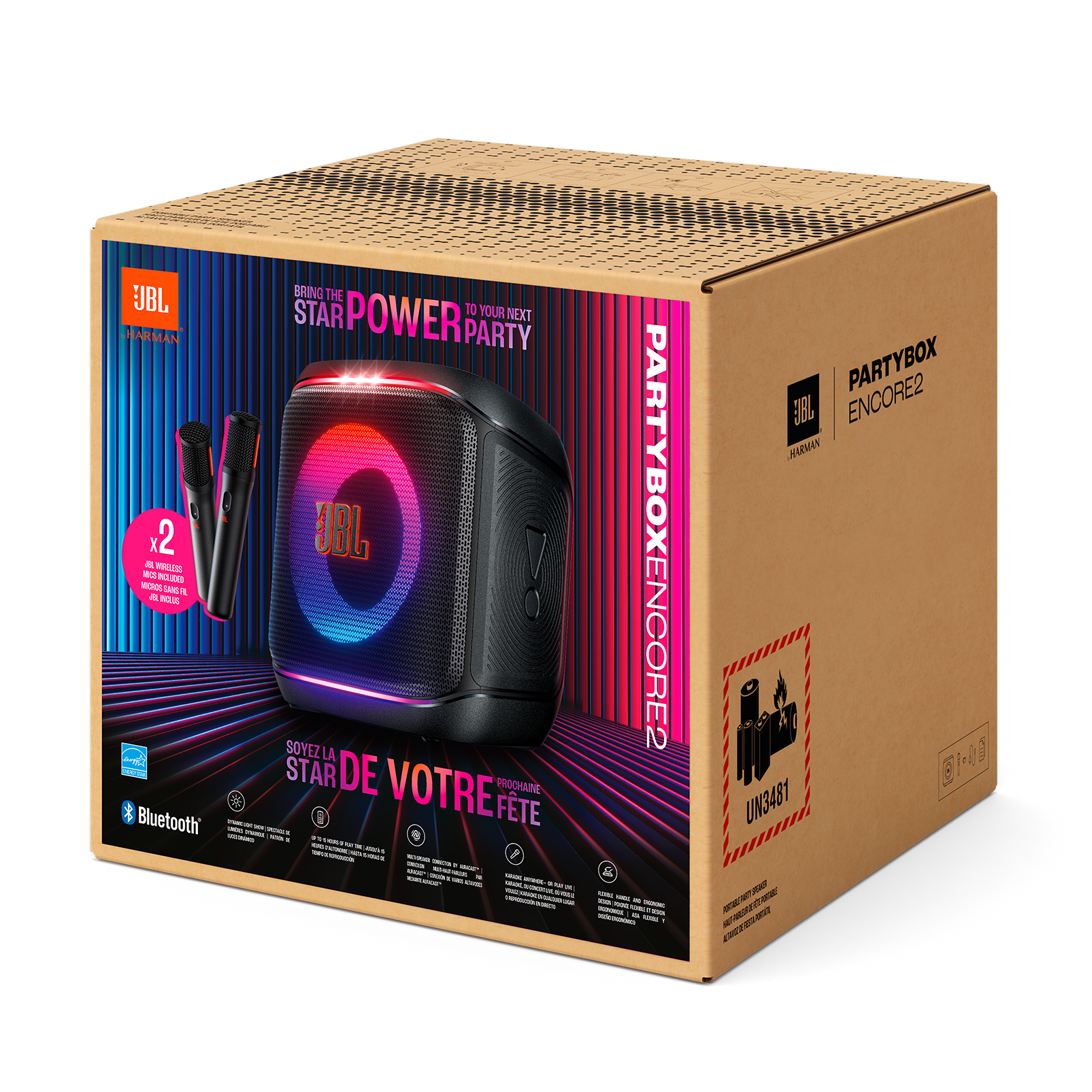JBL PartyBox Encore 2 | Caixa de som portátil para festas com 1 microfone
